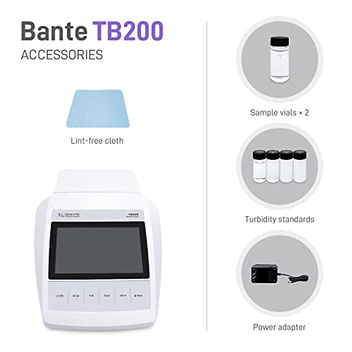 Bante TB200 Laboratory Turbidity Meter | Turbidimeter | 2 to 7 Points Calibration, Selectable TSS Measurement Mode and Turbidity Units, Accuracy ±2%
