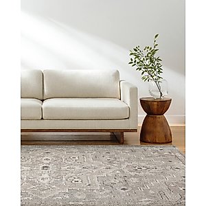 Livabliss x Becki Owens Elle Medallion Area Rug , 7'10" x 10', Light Grey