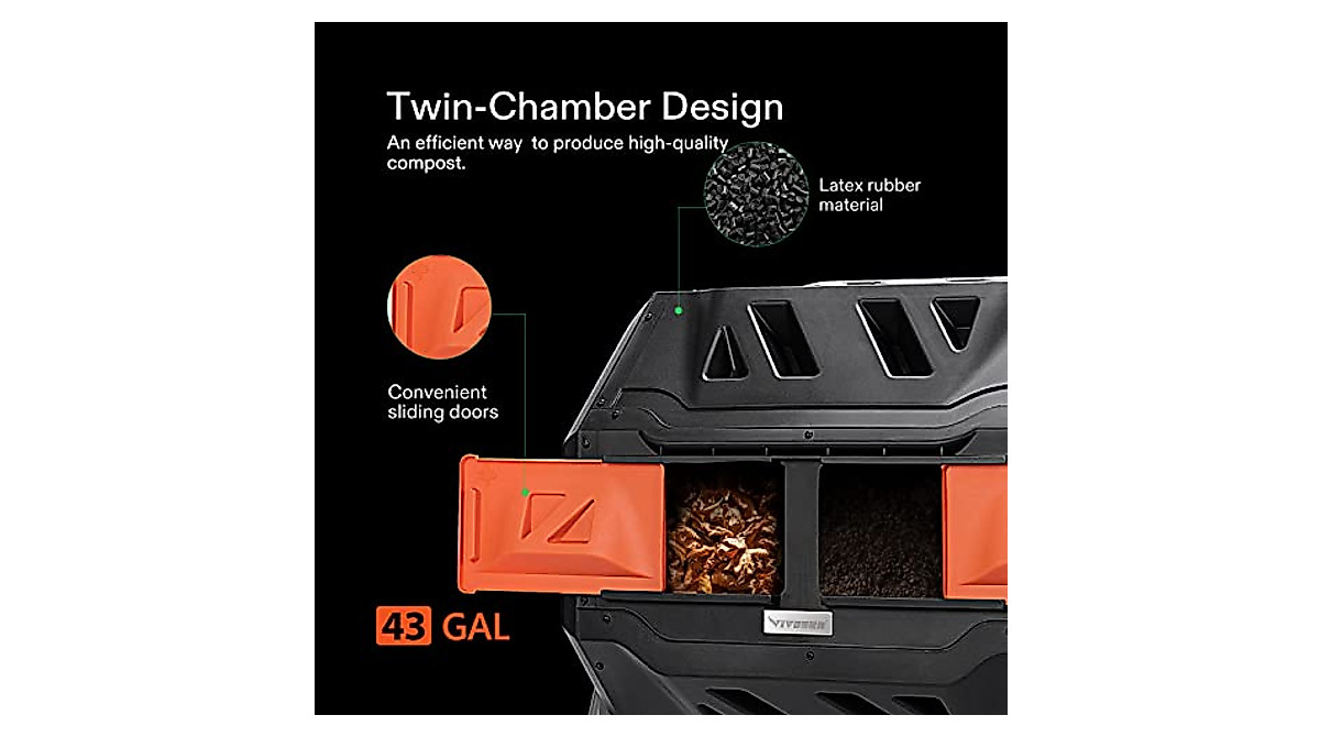 VIVOSUN Dual Rotating Compost Bin & Garden Sprayer