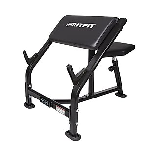 RitFit PCB-300 Preacher Curl Bench Adjustable for Arm Curling Training, Isolated Barbell Dumbbell Bicep Curl Machine for Home Gym (Preacher Curl Bench)