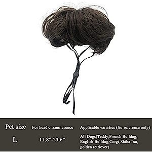 Dog Wig Costume for Small Medium Large Dogs with Head Flower, Trimmable Pet Cosplay Cat Decoration for Halloween, Christmas, Parties