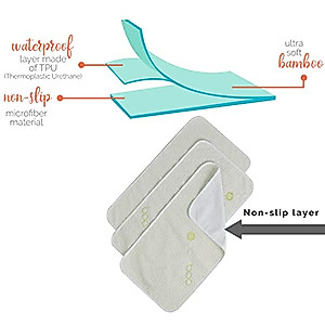 Absorbent Bamboo Baby Changing Table Pads 3 Pack - Reusable Extra Soft Baby Diaper Changing Liners - Leak-Proof - Stain Protective Cover for a Changing Dresser- Extra Large