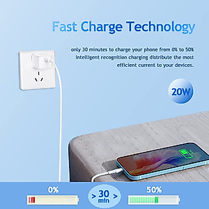 NASREIN USB C PD Fast Charger 20W,2-Pack Type C Wall Charger PD3.0 USB C Charging Box Brick Plug Block Cube Power Adapter for ipad,iPhone 13/12/11/SE,Sumsung Galaxy,Moto,AirPods,Android Cell Phones