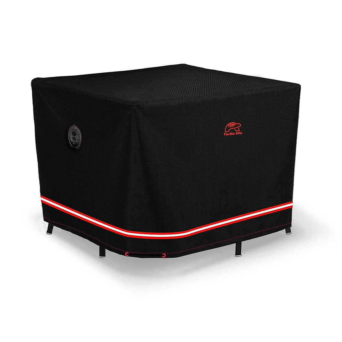 Turtle Life Patio Furniture Sets Cover, Heavy Duty Square Durable Waterproof Outdoor UV Resistant Anti-Fading Dining Table Chairs Furniture Cover, Black, 76"Lx76"W x 29"H