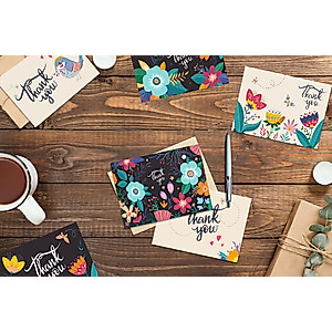 Lord & Lane - Thank You Cards with Envelopes - 42 Pack - Cute Floral Design Thank You Notes for Baby Showers, Wedding Showers, Birthdays, Graduation, and Any Occasion (4 x 6 In)