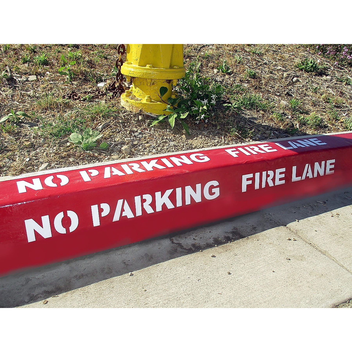 Curb N Sign Fire Lane Stencil - 4 Inch Premium No Parking Stencil for Customizing Curbs or Parking Lots - Reuseable Made in USA with Thick Premium Plastic for multisurfaces