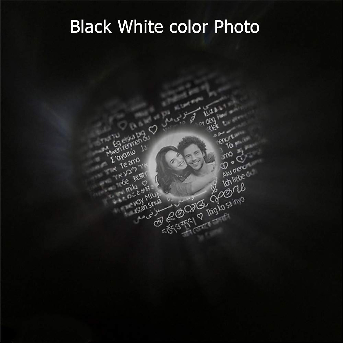 AILIN 100 Languages I Love You Personalized Photo Projection Ring Set With Crown 925 Stelring Silver Custom Picture Text Rings Wedding Birthday Jewelry Gifts For Women