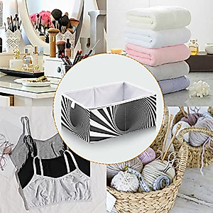 Black Hole 3d Storage Basket Storage Bin Rectangular Collapsible Closet Baskets Toy Storage Box Organizer for Makeup Closet Bathroom Bedroom