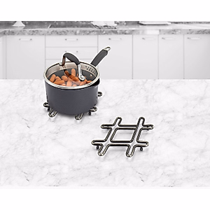 Spectrum Diversified Hashtag Pound Sign Symbol Trivet, Heat-Resistant Steel Dining Table Small Protector, Bold Metal Heat Pad for Modern Kitchen Table, Holds Hot Pots & Cast Iron Cookware Pan