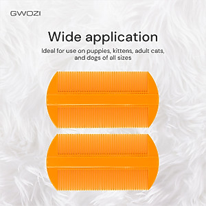 Flea Comb for Cats & Dogs - Double Sided Dandruff Comb - Fine Tooth Comb - Plastic Dog/Cat Flea Comb for Grooming - Flea Brush for Dogs and Cats, Puppy, Kitten