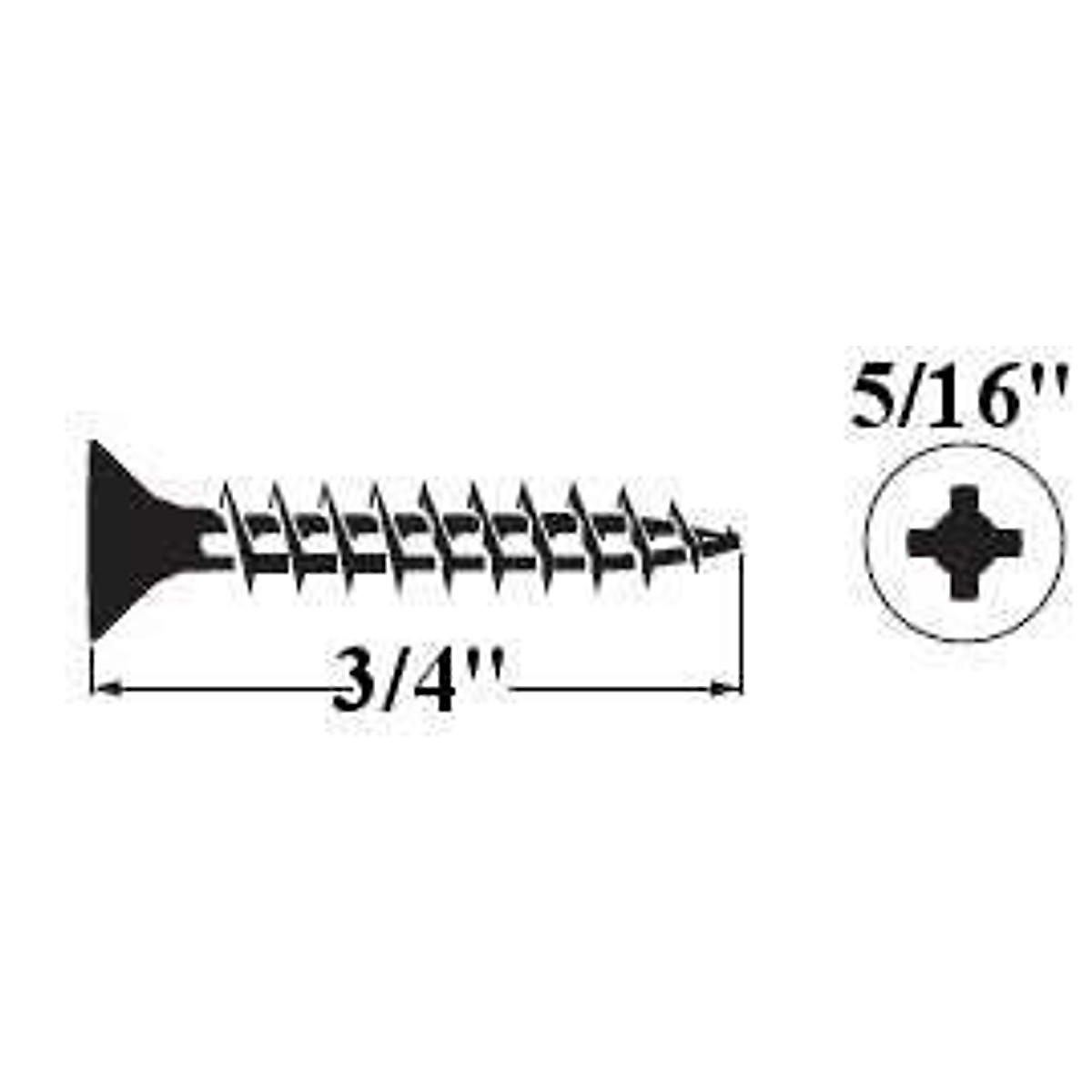 #8 x 3/4" Flat Black Coarse Thread Phillips Drive Wood Screws | Pack of 25 | Self Tapping Screws for Wood Antique or Modern Furniture | FH18-SBL