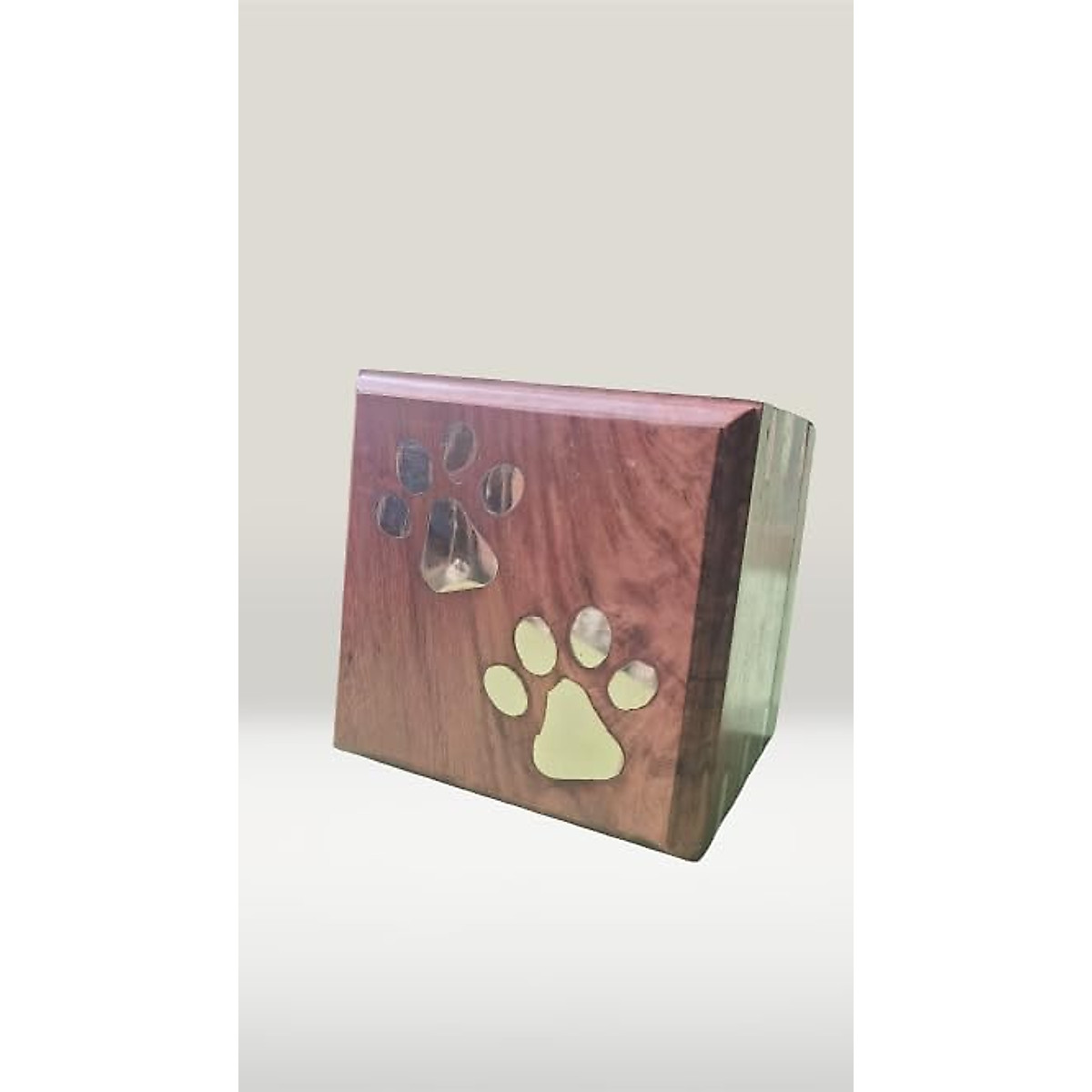 Pat Paw Cremation Urn Box For Ashes Wooden Rosewood Funeral Cremation Urns For Dog # Wooden Burial Urn Decorative Urn Box Loved Memorial Urn Box Funeral Cremation Urn Wooden Pet Urns Home Decors Adults Urn Box Design Urn (3 x 3 x 3 inches)