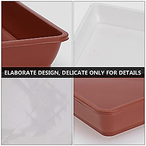 Yardwe 4pcs Flower Garden Flowerpot in Home Plastic Trays Drip Simple White/Pallets Red Plants Tray Holder Potted Accessories Indoors Practical Special Planters for Thick Bonsai Use