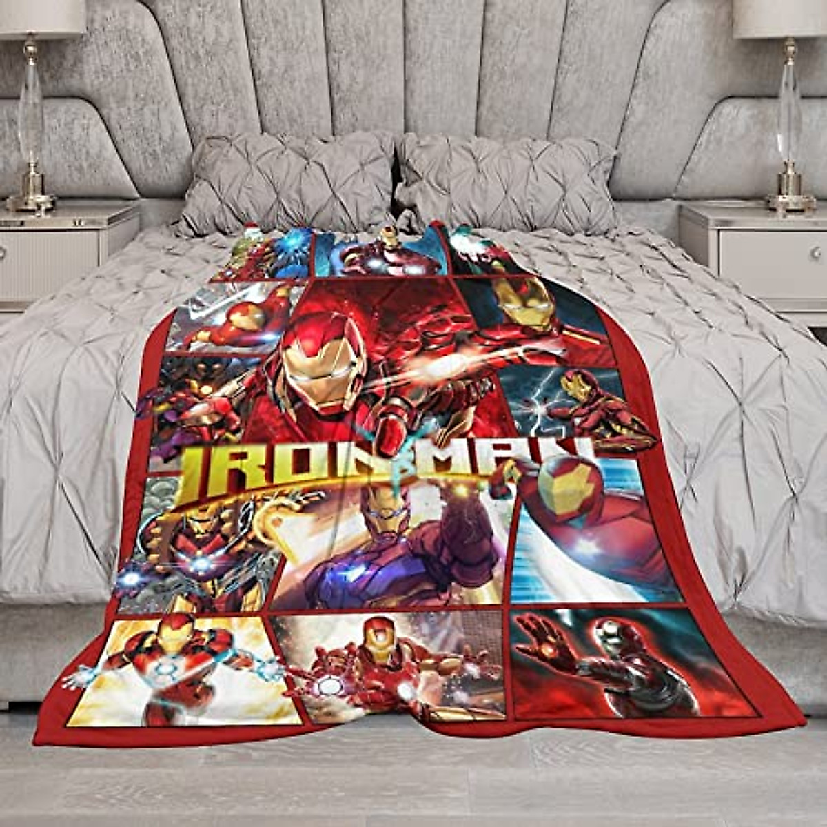 Super Hero Throw Blanket Soft Flannel Cartoon Blanket All Season Warm Bedding for Sofa Chair Decorations 60"x50"