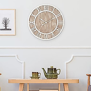 La Crosse Clock 404-3450 19.7-Inch Harper Wood Quartz Wall Clock, Brown