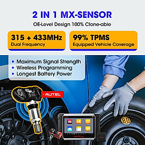 Autel MaxiPRO MP808TS TPMS Scanner: 2023 of MP808BT, TS608, ECU Coding, Active Tests, 31+ Services, AutoVIN, Full TPMS Features with 315+433MHz MX-Sensor, Access AutoAuth for FCA SGW