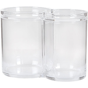 ForPro Professional Collection Acrylic Apothecary Double Canister Set, 28 Oz and 20 Oz Storage Container for Bathroom, Kitchen and Office, 6.25" x 3.7" x 4.6"