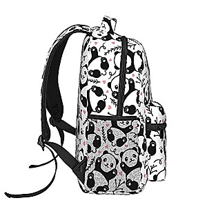 Yuvinw Cute Panda Backpack 17 Inch,Travel Backpacks Casual Daypack, Laptop Backpack For Women Men,With Adjustable Straps.Cute Panda