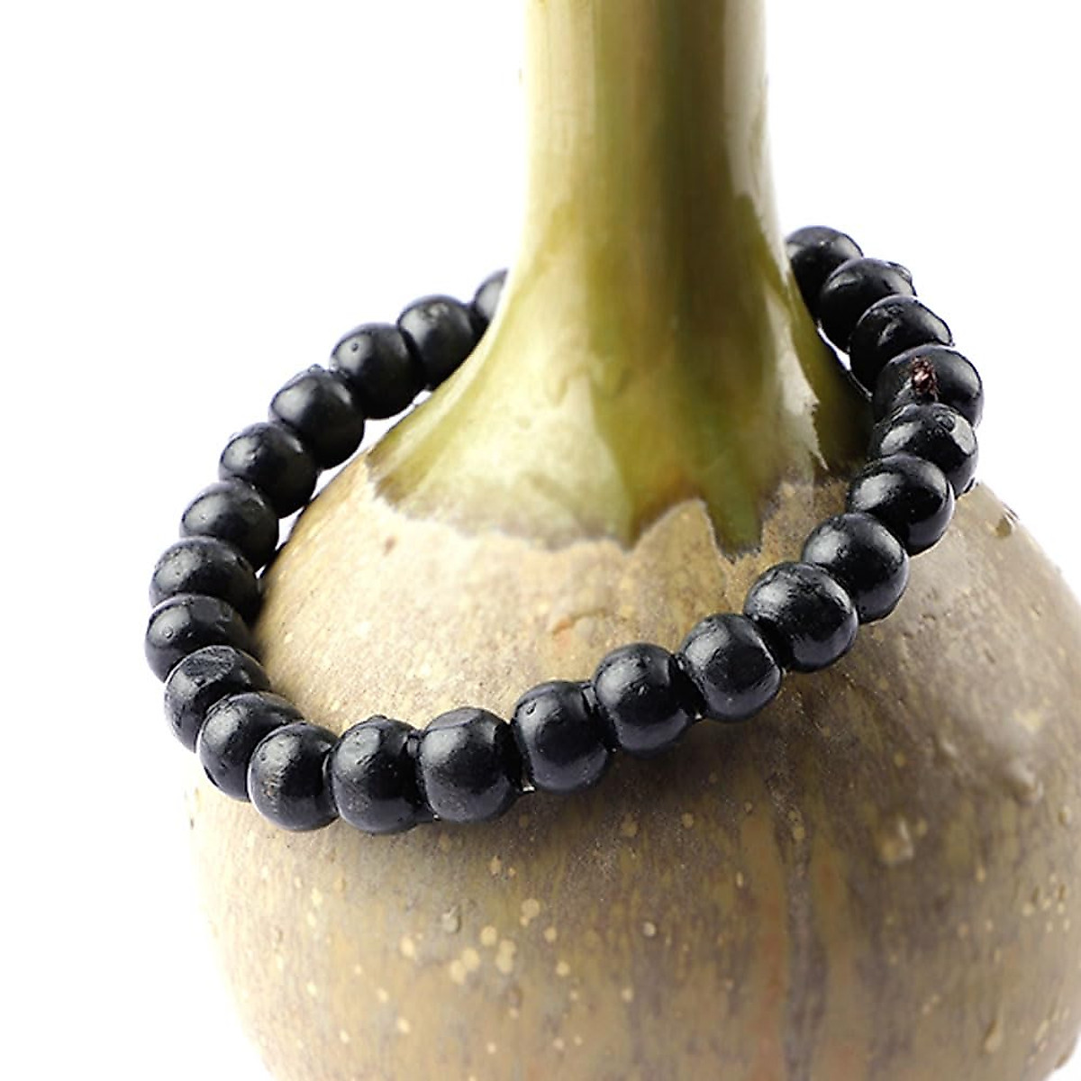 MILAKOO 6 Pcs 8mm Natural Wood Beads Bracelet for Men Women Lava Rock Bracelet for Oil Diffuser