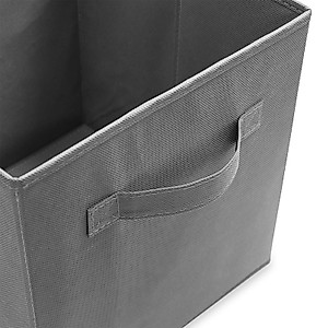 Casafield Set of 12 Collapsible Fabric Cube Storage Bins, Gray - 11" Foldable Cloth Baskets for Shelves, Cubby Organizers & More