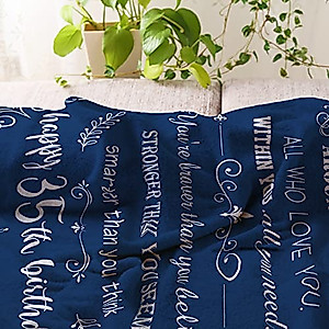 Pezolen 35th Birthday Gifts for Women/Men, 35 Year Old Birthday Gifts for Women, 35th Birthday Decorations for Women/Men,35th Birthday Gifts for Her, 35th Birthday Blanket 60"X 50"
