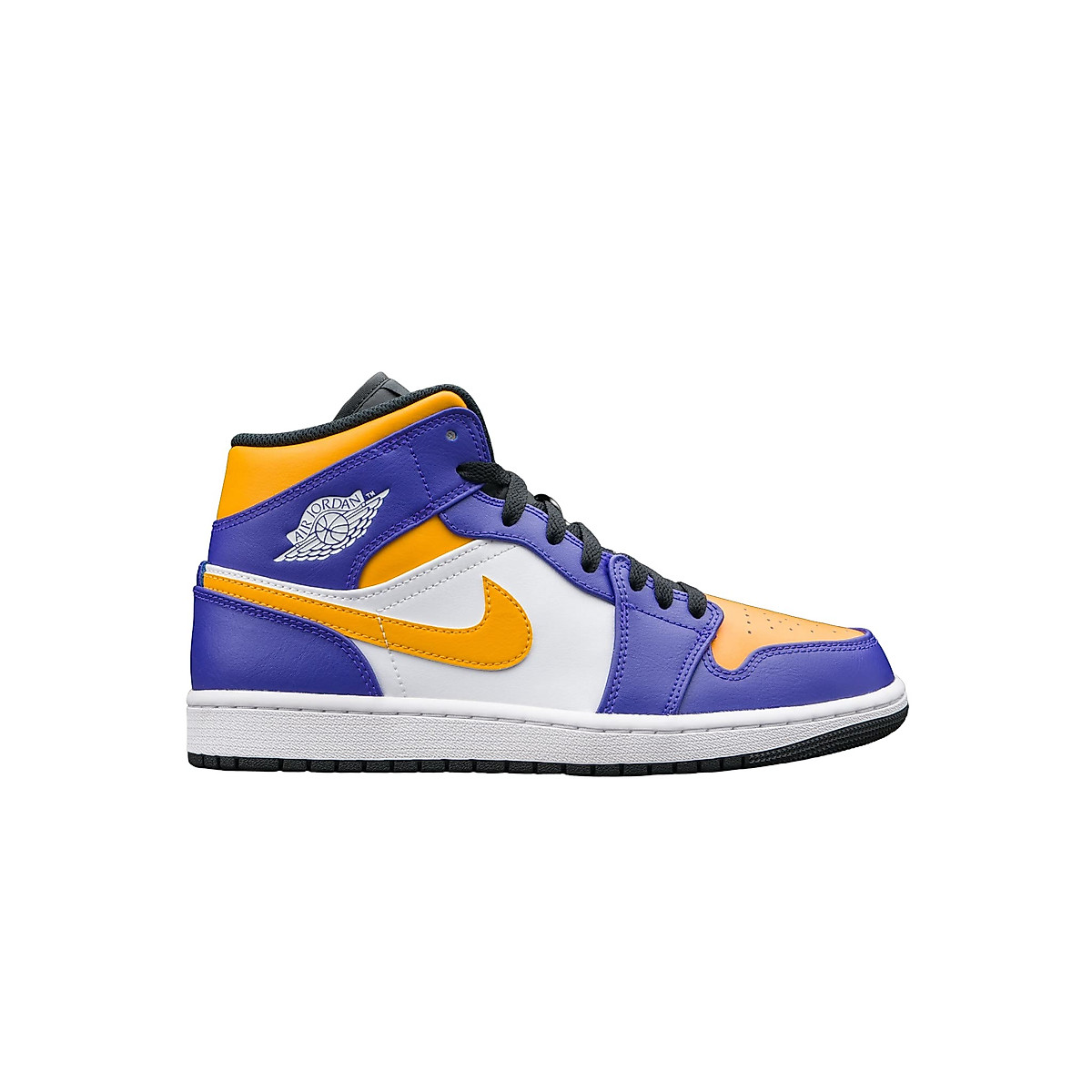 Jordan Men's Air Jordan 1 Mid, Dark Concord/Taxi-white-black, 10