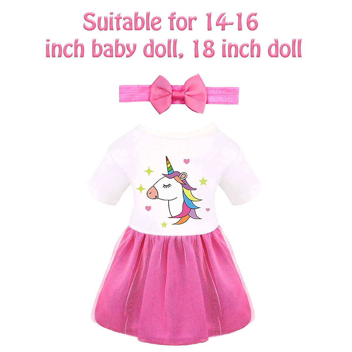 BNUZEIYI Baby Doll Accessories -Baby Doll Feeding and Caring Set with Diaper Bag Bottles for Girls Toys Gift, Stuff Doll Clothes fit 14-16 Inch Doll and 18 Inch Doll