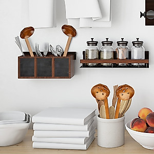 EOPER 4 Pieces Handcrafted 8.5 in Long Handle Wooden Ramen Soup Spoon Kitchen Utensils