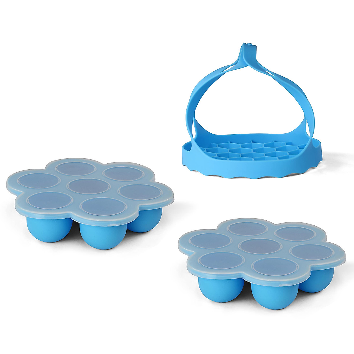 7Penn Silicone Egg Bite Molds Compatible with Instant Pot - 2-Pack Sous Vide Egg Bite Maker Accessory and Lifting Sling