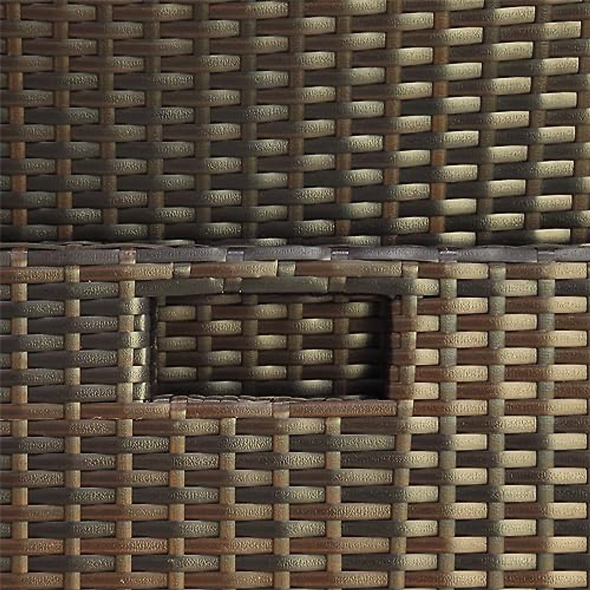 Merax 11-Piece Patio Furniture Set, All-Weather PE Wicker Dining Table Set with Wood Tabletop, Foldable 6 Chairs and 4 Stools, Space-Saving Design, Brown Rattan Beige Cushions Zippered