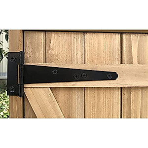 Hanover Outdoor Durable Double Door Wooden Shed for Tools and Garden Supplies with Shelf and Locking Latch, 36 Cu.Ft. Capacity (4.4' x 5' x 1.6'), Outdoor Storage for Backyard with Waterproof Roof