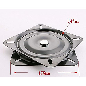 Lheng 7 Inch Black Heavy Duty Square Turntable 360 Degree Free Rotating Iron Turntable Full Bead Thickened Universal Turntable