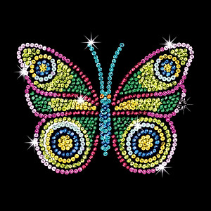 Sequin Art Style, Three Butterflies, Sparkling Arts and Crafts Picture Kit, Creative Crafts