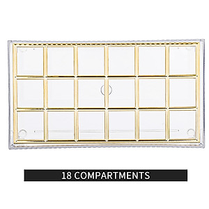 FABROK 18 Slot Lipstick Holder for Vanity, Plastic Lipstick Organizer with Removable Partition, Clear Lipgloss and Lipsticks Stand for Women Girls, Cosmetic Display Organizer for Drawer Bathroom