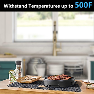 AWOKE Sink Protectors for Kitchen Sink - 28.4"x 15.2" Sink Mat - Heat-resistant Easy-clean Silicone Sink Mat - for Protection of Stainless Steel Sink - with Rear Drain (Grey)