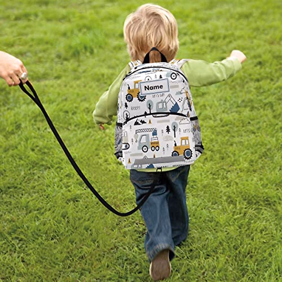 Custom Kid's Name Cute Toddler Backpack Personalized Childish Truck Excavator Mini Bag for Baby Girl Boy Age 3-7