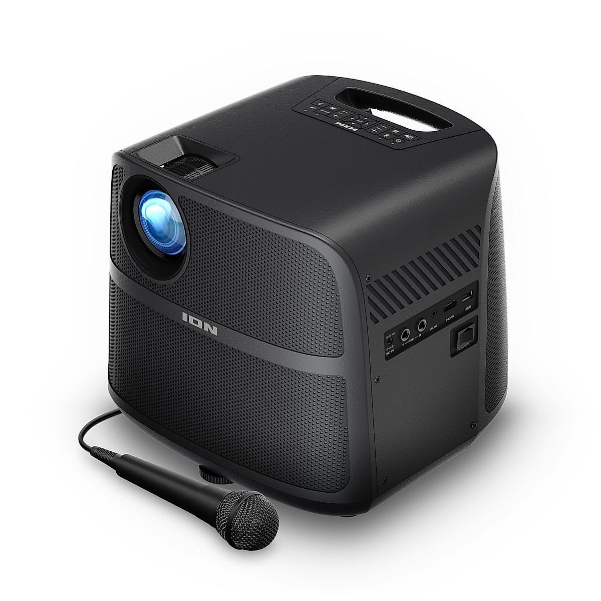 ION Audio Projector Deluxe HD Battery/AC Powered 720p HD LED Bluetooth-Enabled Projector with Powerful Speaker