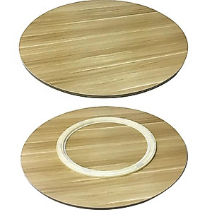 JWW 20in-40in Large Wooden Turntable Lazy Susan For Dining Table Round Tabletop Serving Plate 360° Swivel Tray, Rotate By Hand (Color : Light walnut, Size : 70cm/27")