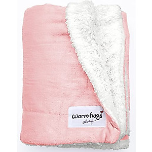 Warm HUGS Always Compassion Blanket - Cozy Pink Sherpa Fleece Throw Blanket for Couch and Bed. Super Comfort Thick and Fuzzy. Soft and Warm. Like a nap in The Sun! (65x50)