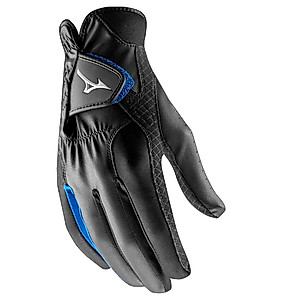 Mizuno 2018 RainFit Men's Golf Glove, Pair, Black/Royal, Large