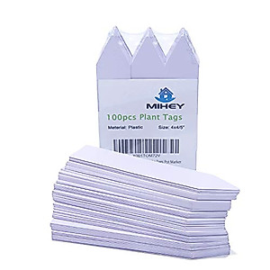 100 Pcs 4 Inch Plastic Nursery Garden Stake Tags Plant Seed Garden Labels Pot Marker White