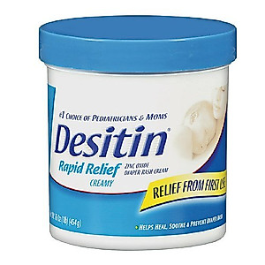 Desitin Diaper Rash Cream, Rapid Relief, Creamy 16 oz (454 g)(Pack of 2)