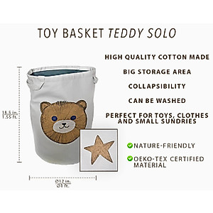 Toy Basket Storage Laundry For Kids Cotton Cute Canvas Baby Girl Boy Nursery Hamper by Gugu the Hero