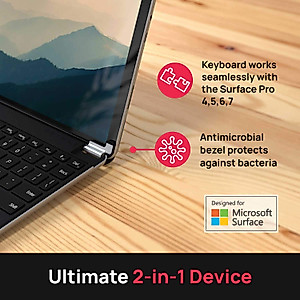 Brydge 10.5 Go+ Wireless Keyboard with Precision Touchpad Compatible with Microsoft Surface Go 1 & 2, Designed for Surface (Silver)