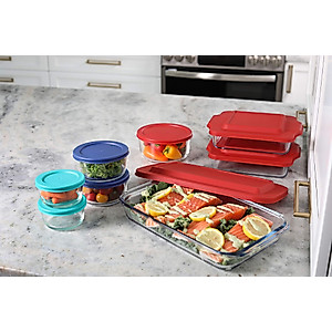 BOVADO USA 1 Cup Glass Round Dish for Storage, Mixing, Serving - Dishwasher, Freezer & Oven Safe Glass, Easy-Clean, Clear with Lid, Pack of 6 Containers