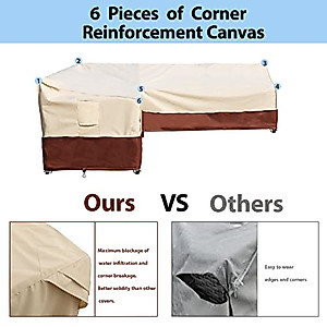 Westblue Patio Outdoor Sectional Cover-L-Shaped Outdoor Patio Furniture Covers Waterproof Rip-Stop Anti-UV 600D Heavy Duty Outdoor Couch Cover with 3 Air Vent Sofa Cover ,Left,83''L(104''L)32''D 31''H