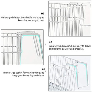 IMIKEYA Wire Wall Grid Panel Wall Mount Hanging Organizer Wire Metal Storage Shelf Rack Wall Decors