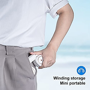 RUAMMER Portable Neck Fan, Hands-Free Bladeless Neck Fan, 360° Adjustable Personal Neck Fan, Ultra-Light Hanging Neck Fan, Rechargeable, USB Powered Around the Neck Fan, Headphone Design, 3 Speeds