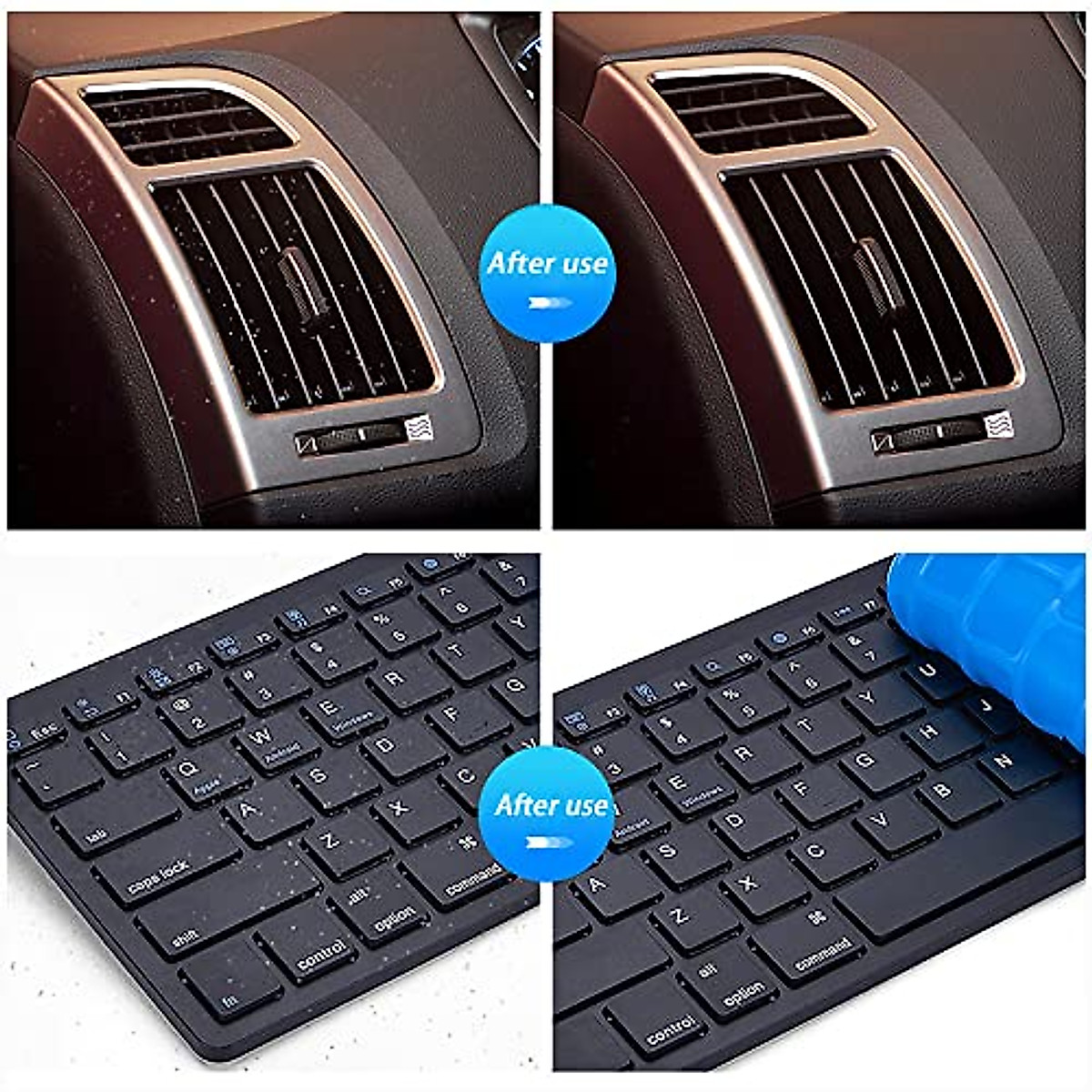 SJJEBSK Car Cleaning Gel Detailing Putty, Automotive Dust Car Crevice Cleaner, Auto Air Vent Interior Detail Removal Putty (3 Packs of Blue, Green and Yellow)