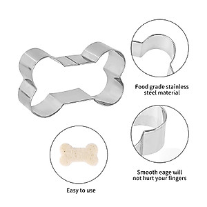 Dog Bone Cookie Cutter ANCKNE Bone Shape Cookie Cutter set Stainless Steel Homemade Dog Biscuit Treats Cutter 4 Pieces